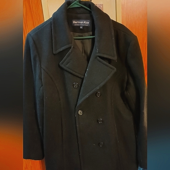 Herman Kay | Jackets & Coats | Mens Vintage Herman Kay Black Wool ...